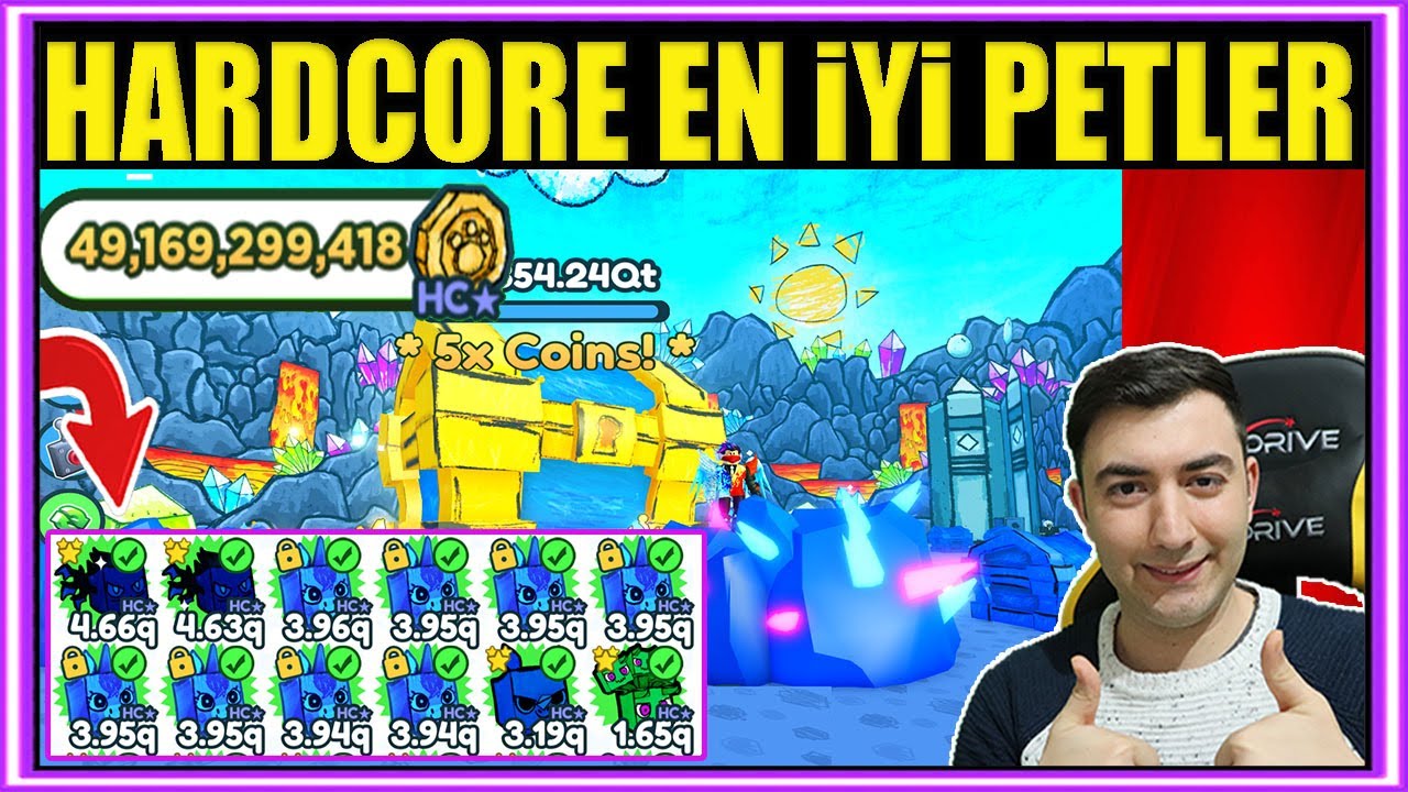 En İyi Hardcore Petleri Yaptım - 50B Karton Coin Kastım😄/ Roblox Pet Simulator X - YouTube