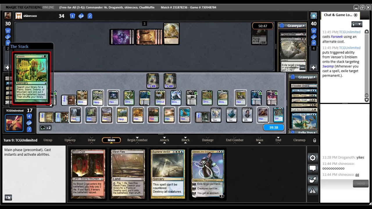 Magic the Gathering online: Commander Gameplay - YouTube