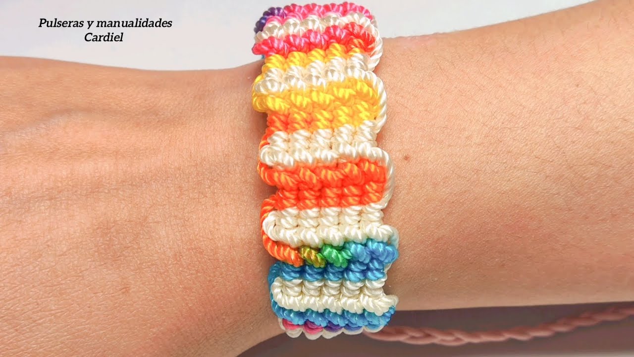 Hermosa pulsera hecha con hilo Nylon - YouTube
