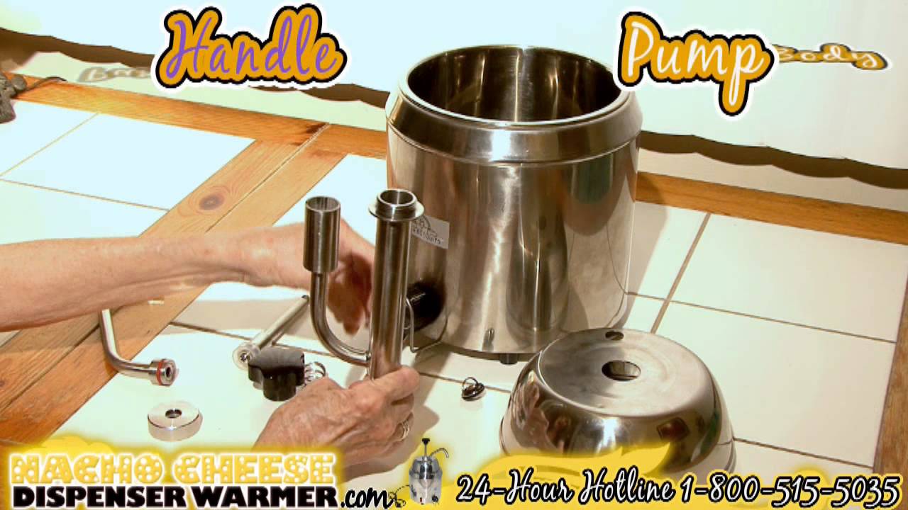 nacho cheese warmer with pump - YouTube
