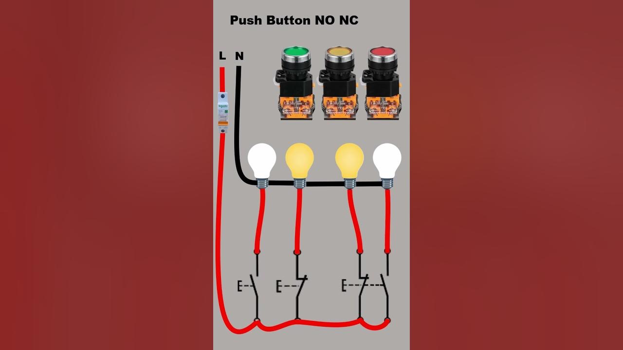 cara kerja push button NO NC || Tutorial push button NO NC - YouTube