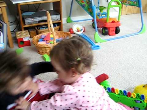 maya hugs then shoves brother - YouTube