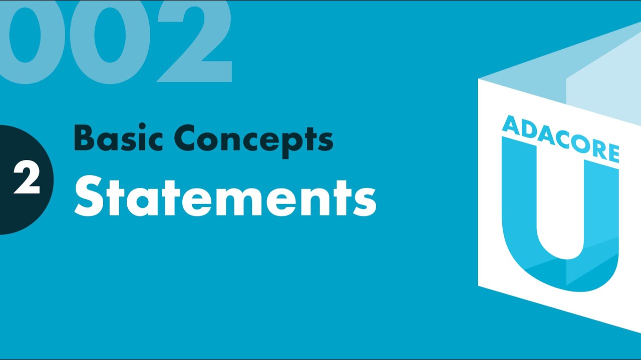 Ada 002 - Lesson 2 - Statements - YouTube