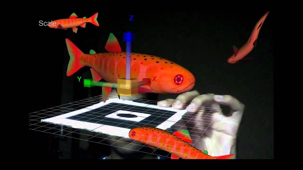 Simple Augmented Reality with fish models - YouTube