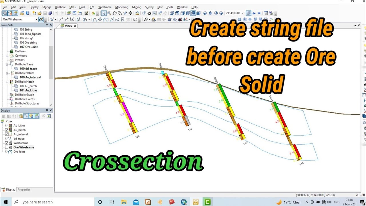 Create String File Before Create To Ore Solid By Micromine Youtube