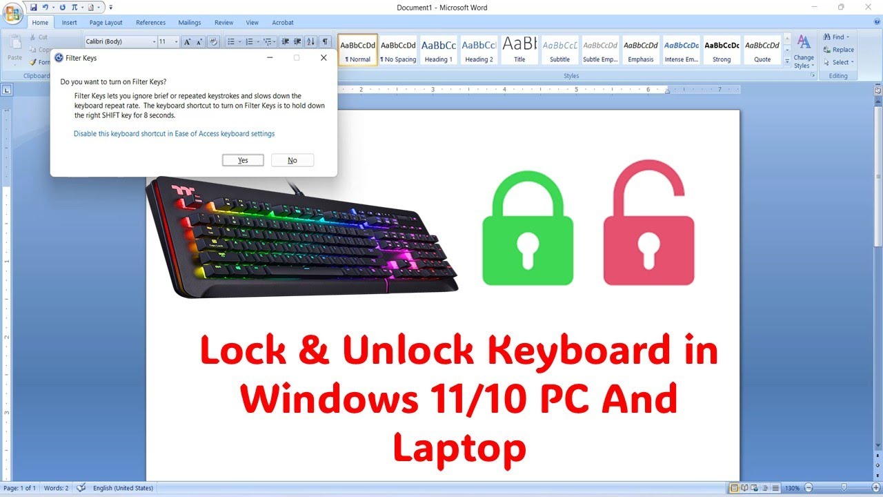 Lock & Unlock Keyboard in Windows 11/10 PC And Laptop || How to Lock ...