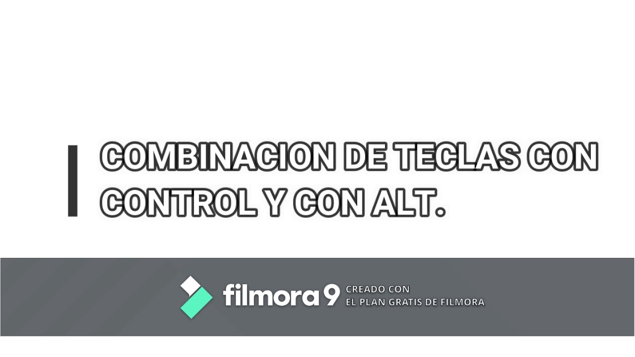 COMBINACIONES DE TECLAS CON "CONTROL" Y "ALT." - YouTube