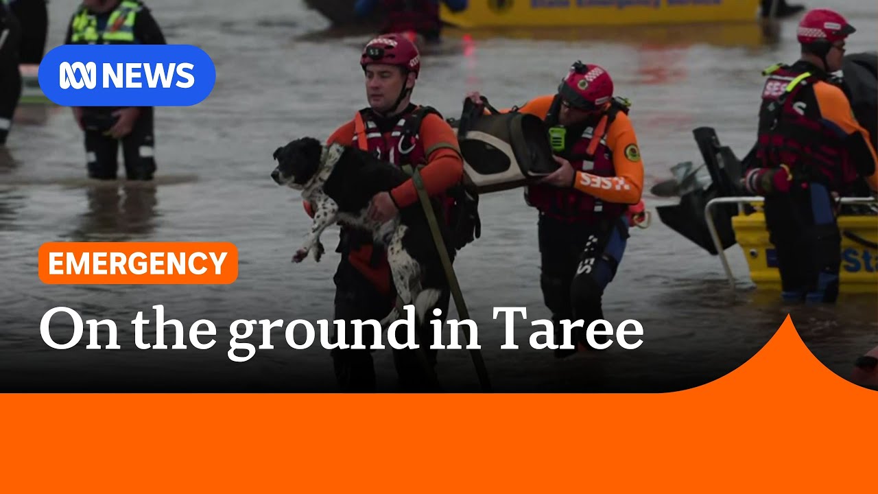 On the ground in Taree where 16,000 people have been cut off by floods ...