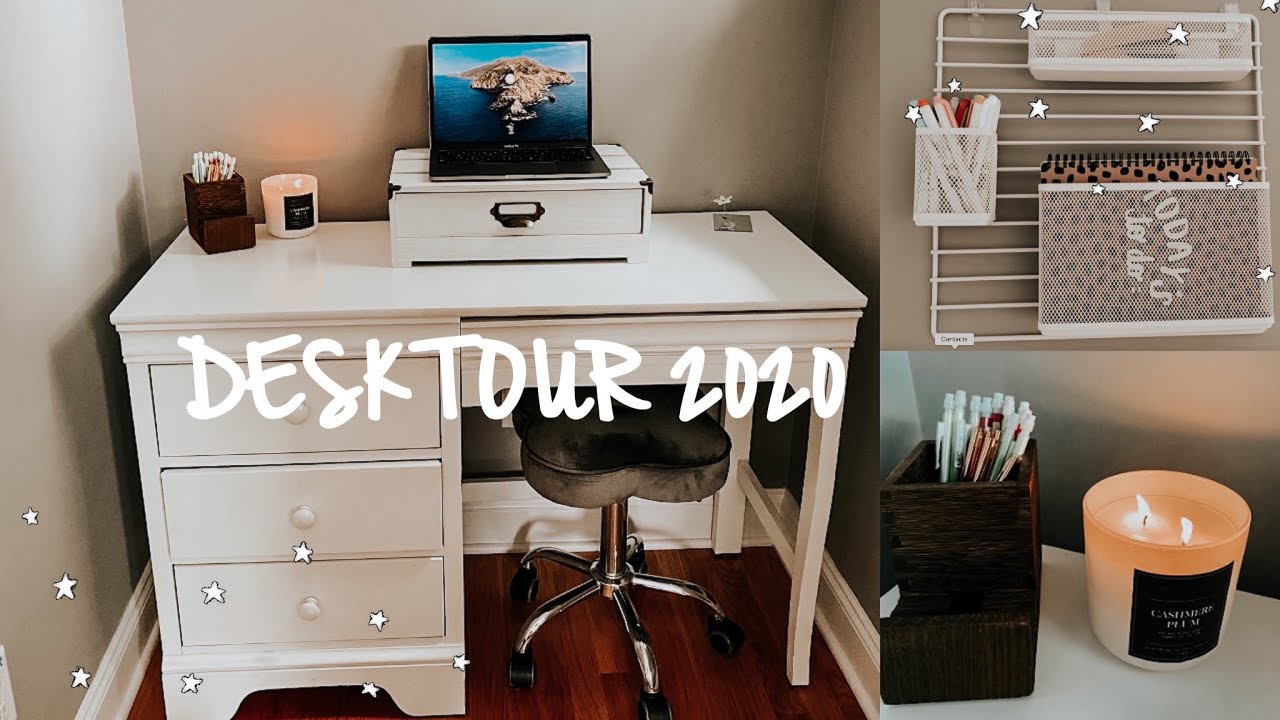 BRAND NEW BACK TO SCHOOL AESTHETIC DESK TOUR 2020 (school supplies haul ...
