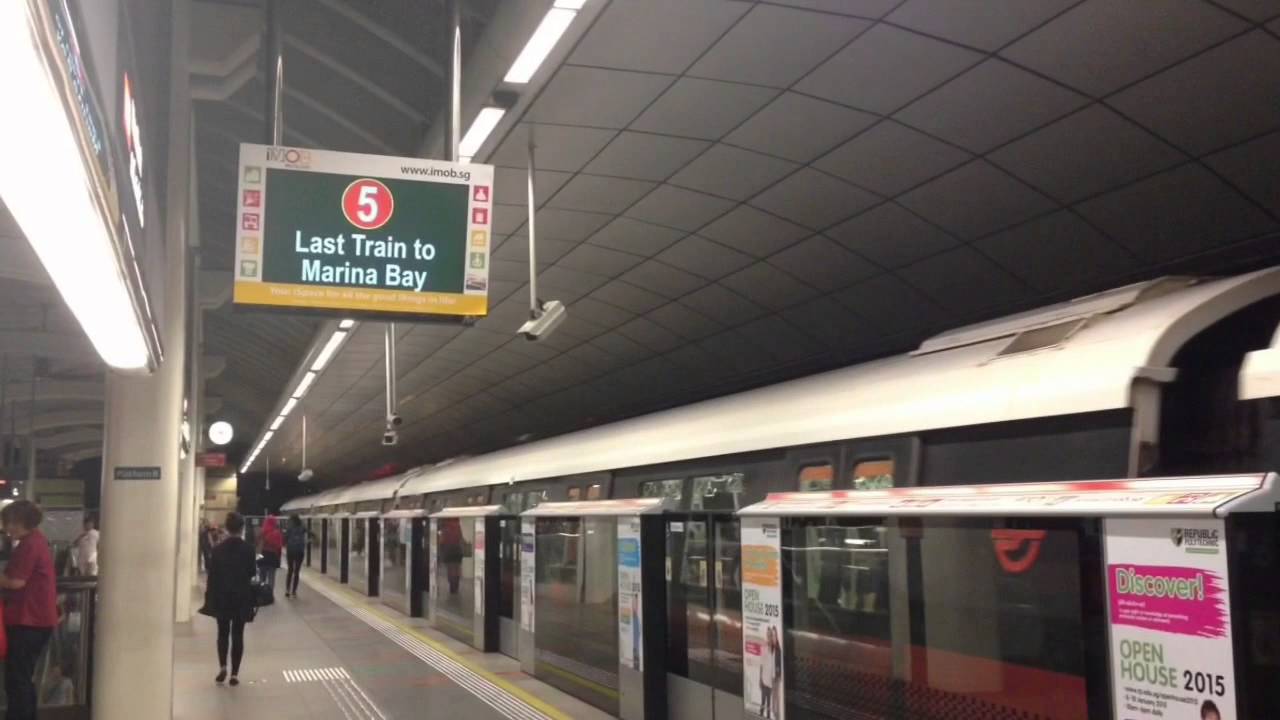 [HD](SMRT) C751B Train at Woodlands ([Last Train] Marina Bay Bound ...
