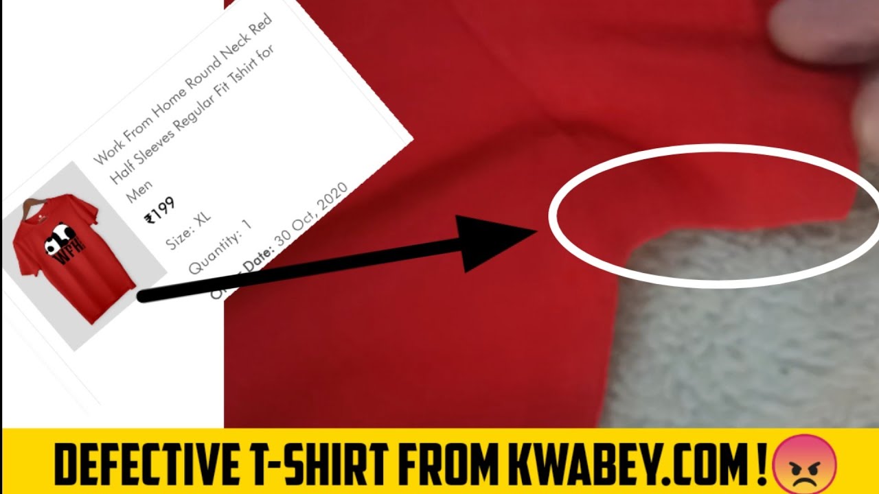 #Kwabey Defective T-Shirt ! #OnlineShopping #Scam 🚫 - YouTube