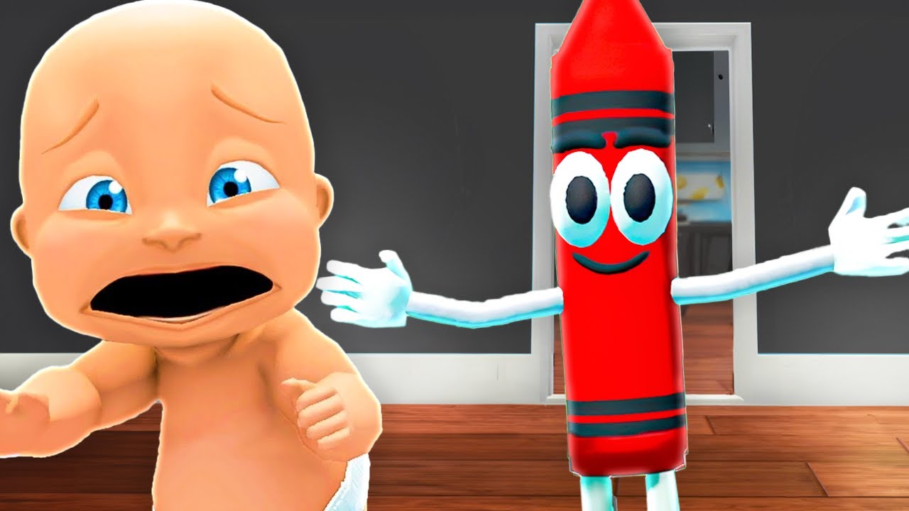 Baby Escapes EVIL CRAYON! - YouTube