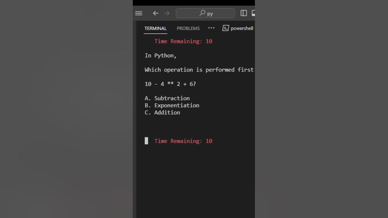 Python Quiz Pythonquiz Pythonoperators Youtube