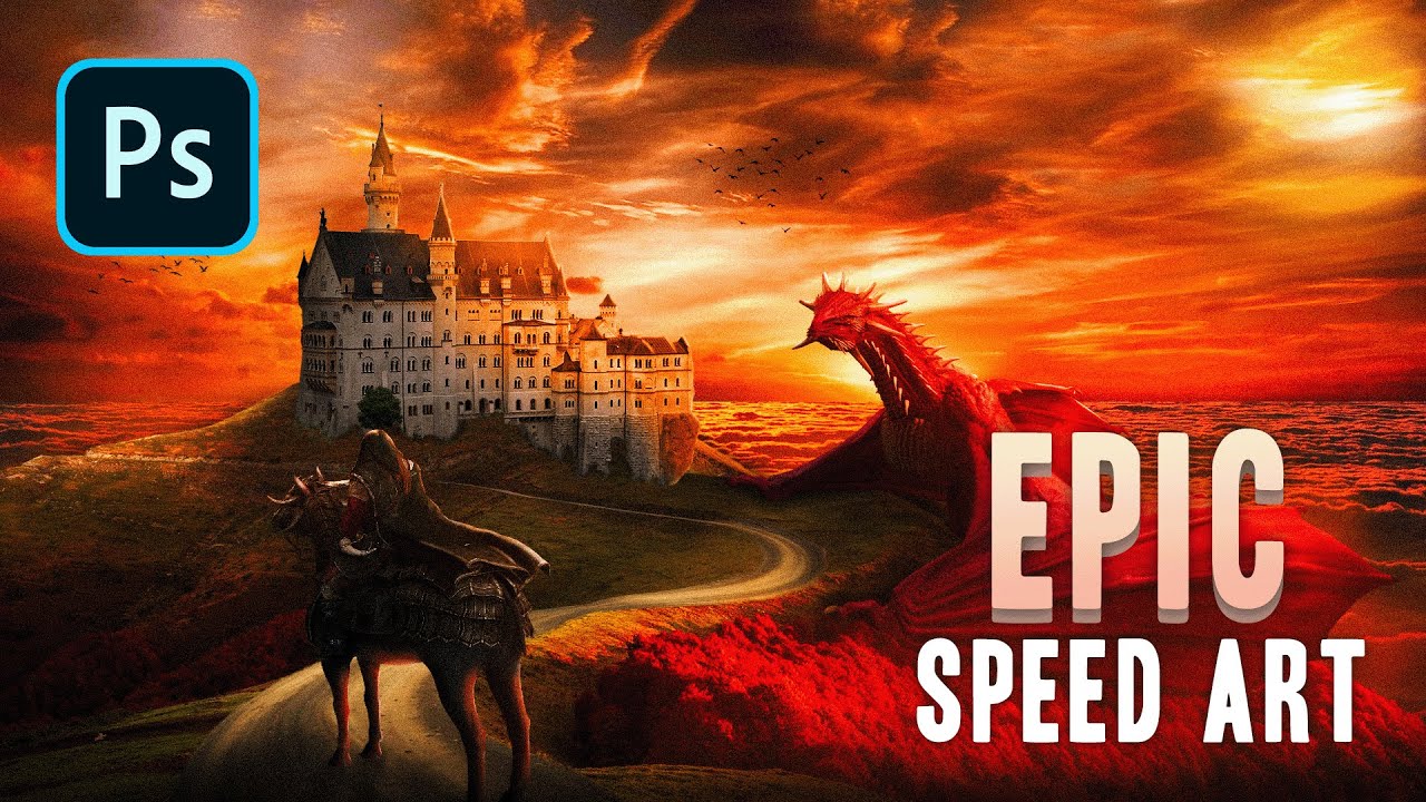 EPIC Fantasy KNIGHT & DRAGON - Photo Manipulation Speed Art - YouTube