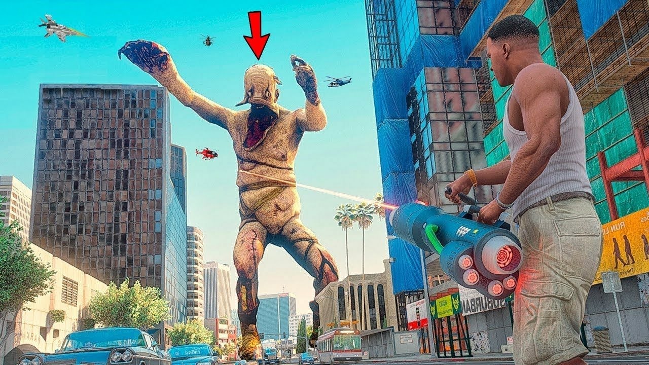 FRANKLIN Vs MONSTER Fight And Destroys LOS SANTOS In GTA 5 - Epic ...