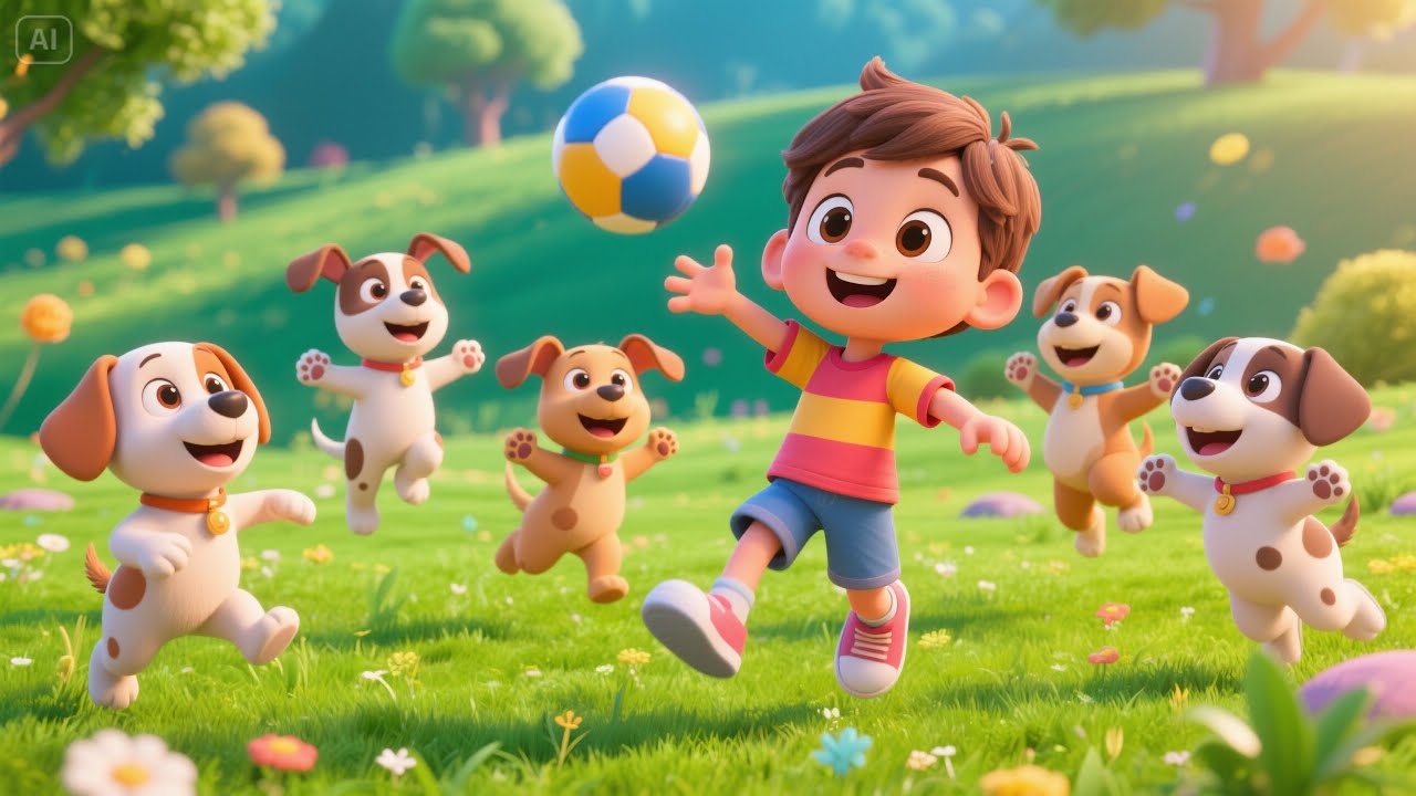 Count the Puppies Wagging Tails | Fun Puppy Counting Song for Kids ...