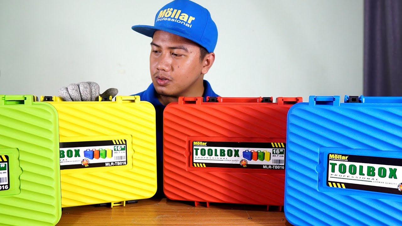 Review & Test MOLLAR Toolbox Medium 16" Kotak Perkakas Tool Kit Box ...