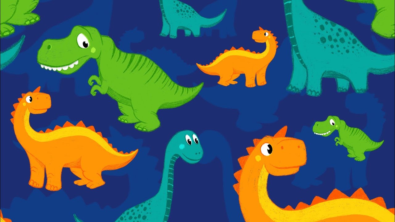 procreate dinosaurs seamless pattern drawing uncut time-lapse - YouTube