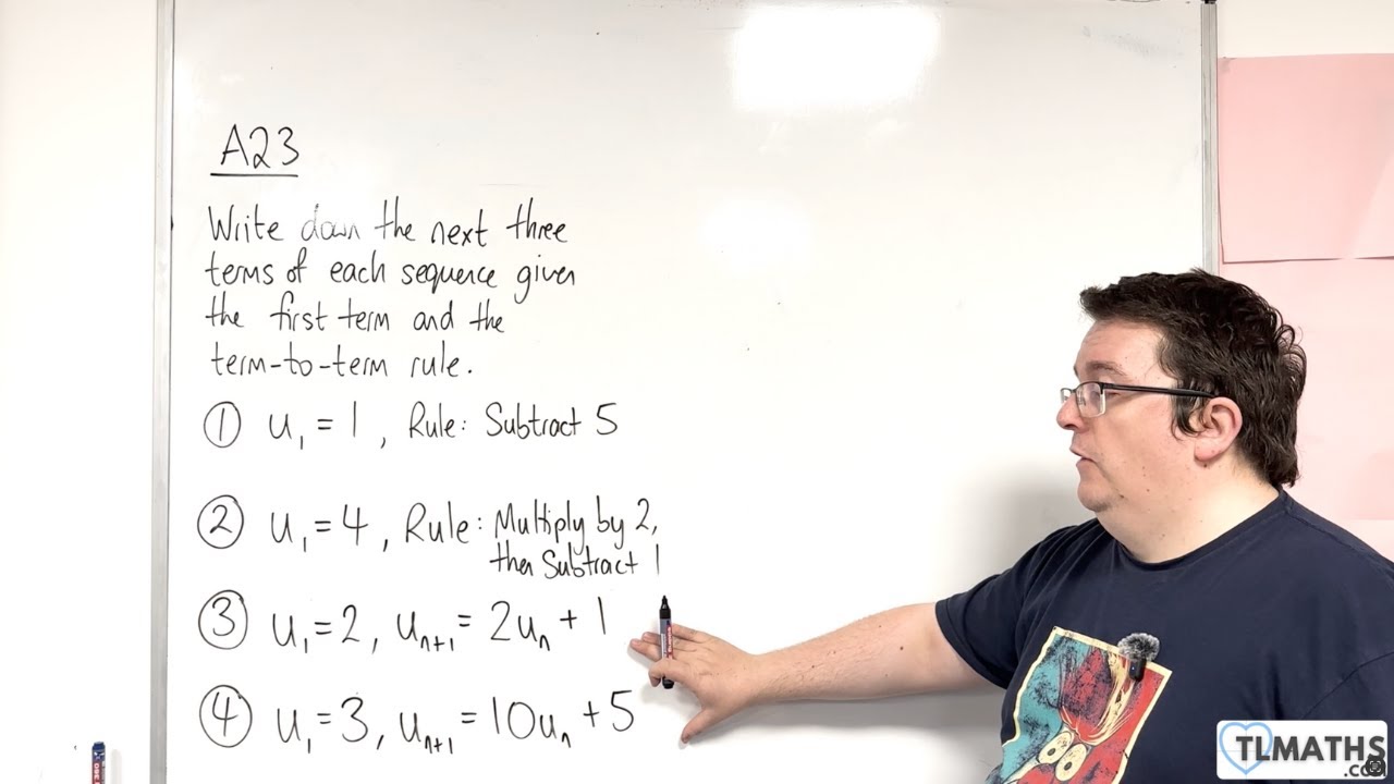GCSE Maths: A23-03 [Examples of using Term-to-Term Rules] - YouTube
