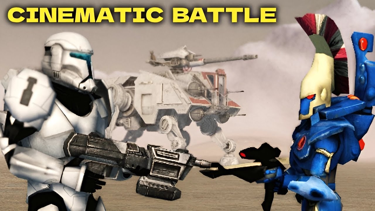 STAR WARS vs WARHAMMER 40K: Clone Troopers vs Eldar | Men of War ...
