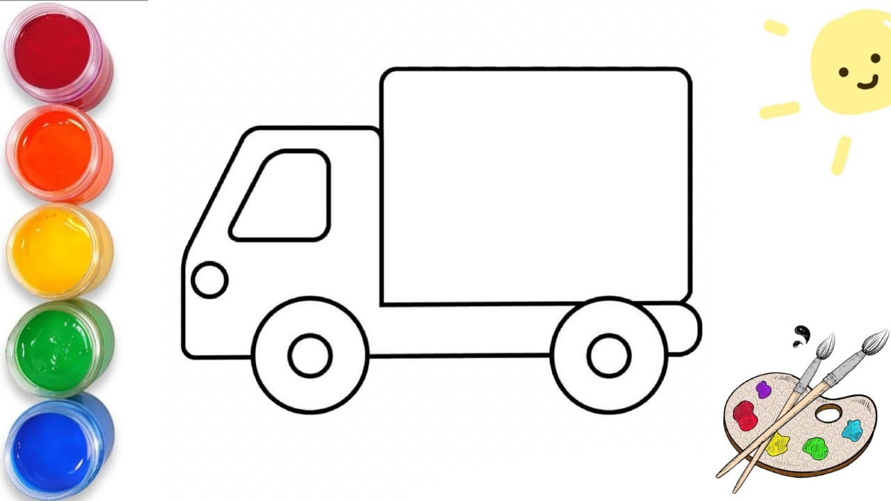 Bolalar uchun yuk mashinasi chizish/How to draw a truck for kids - YouTube