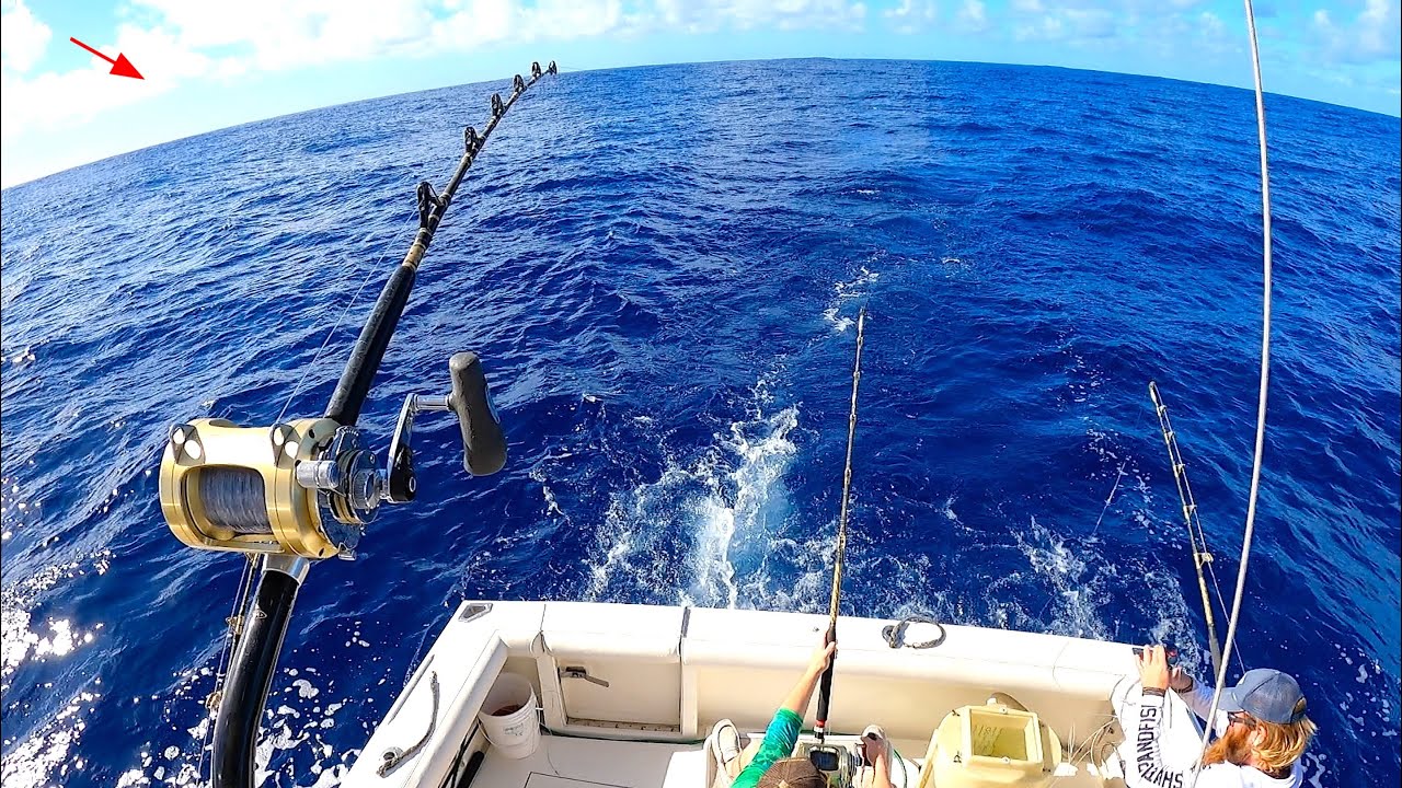 TRIPLED UP Deep Sea Fishing in Hawaii!! Offshore Fishing Oahu - YouTube