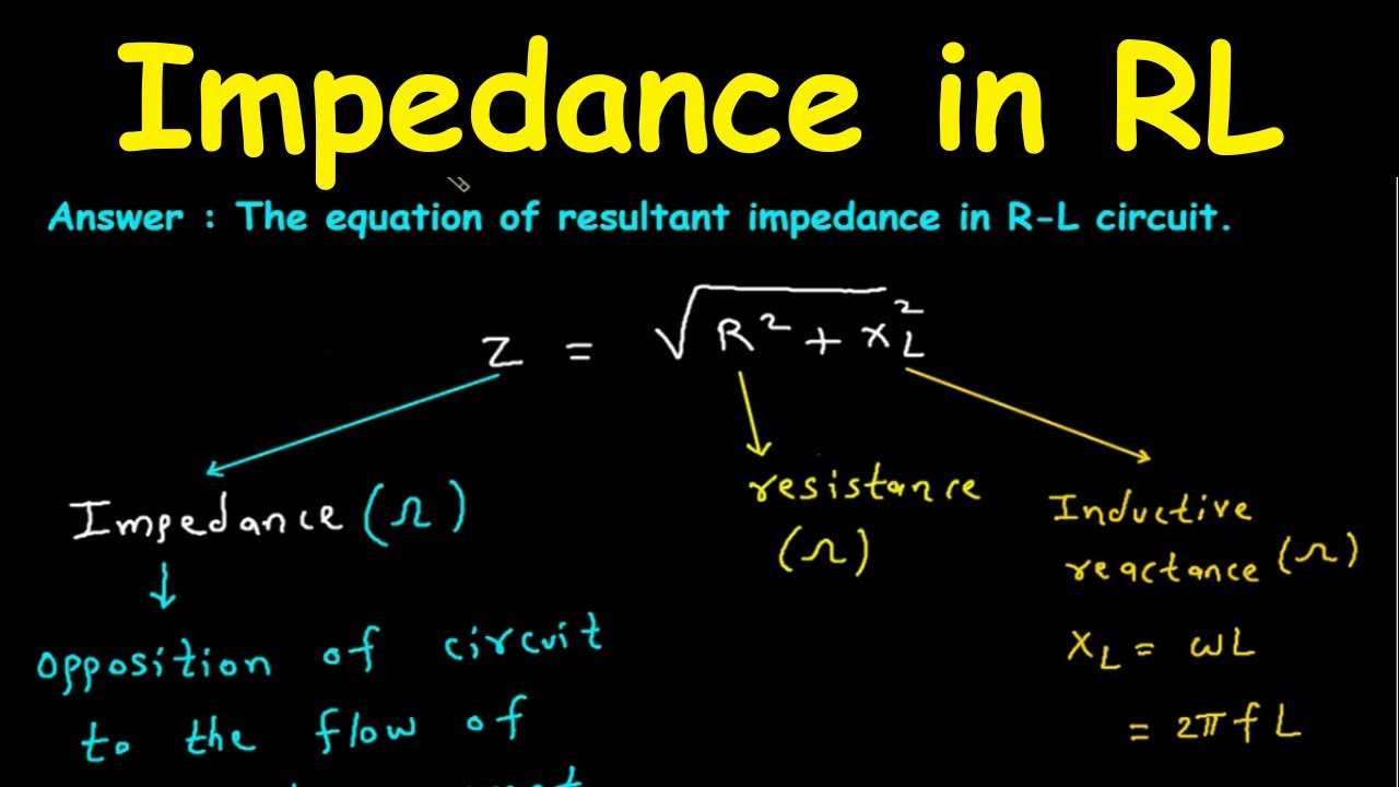 Write equation of resultant impedance in R-L circuit. | Electrical ...