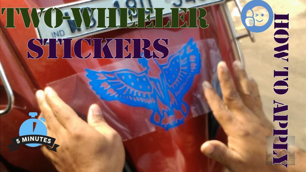 HOW TO APPLY STICKERS IN TWO-WHEELER | BIKE | CARS - YouTube