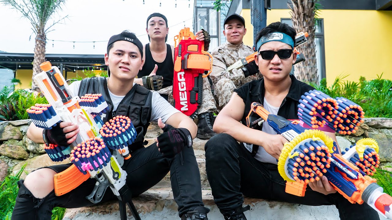 LTT Game Nerf War : Warriors SEAL X Nerf Guns Fight Crime Group Mr Zero Ruin Summer Vacation 2 ...