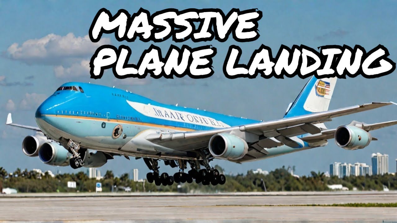 Air Force One STUNNING Landing at Miami Airport! Massive Plane Landing ...
