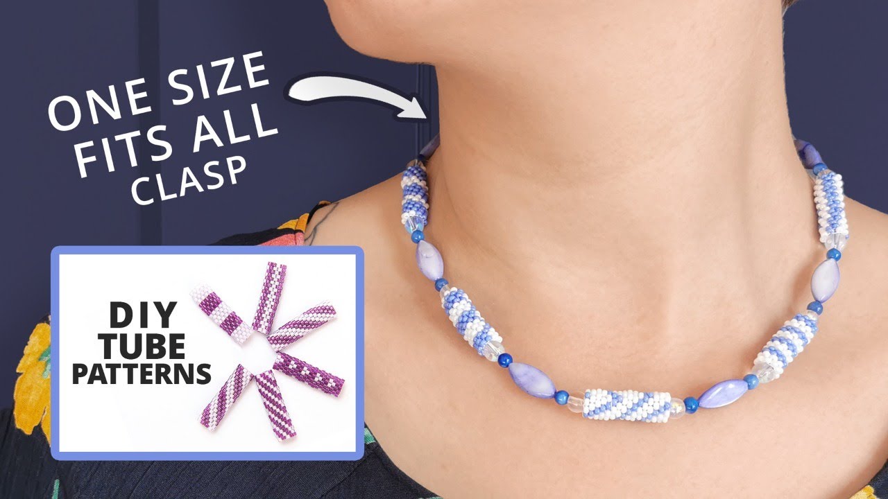 How to make a Beaded Summer Necklace || Adjustable Length + DIY Tube ...
