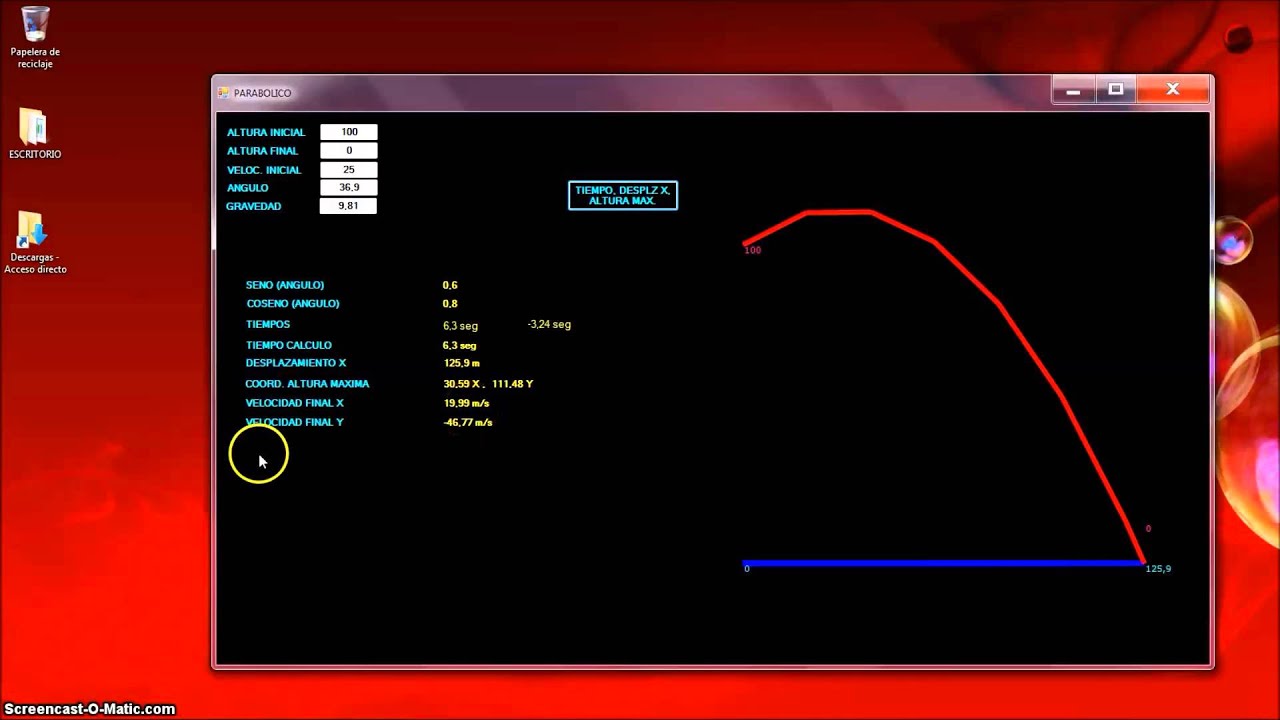 Tiro (Movimiento) Parabolico con Visual Basic (VB.NET). Fisica - YouTube