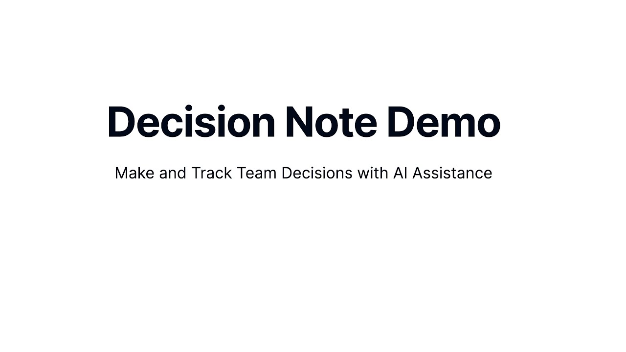 Decision Note Demo - YouTube
