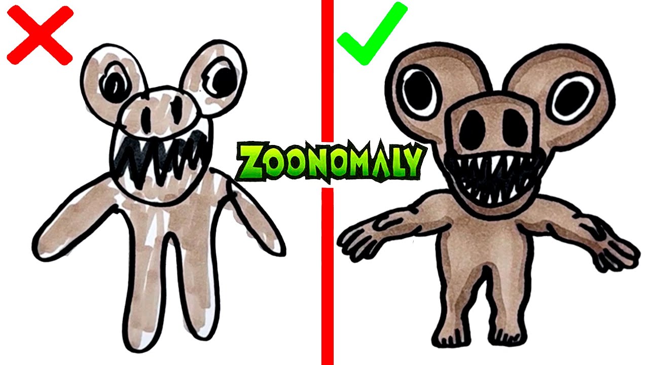 Как нарисовать MONSTER KOALA из ZOONOMALY правильно и неправильно - YouTube