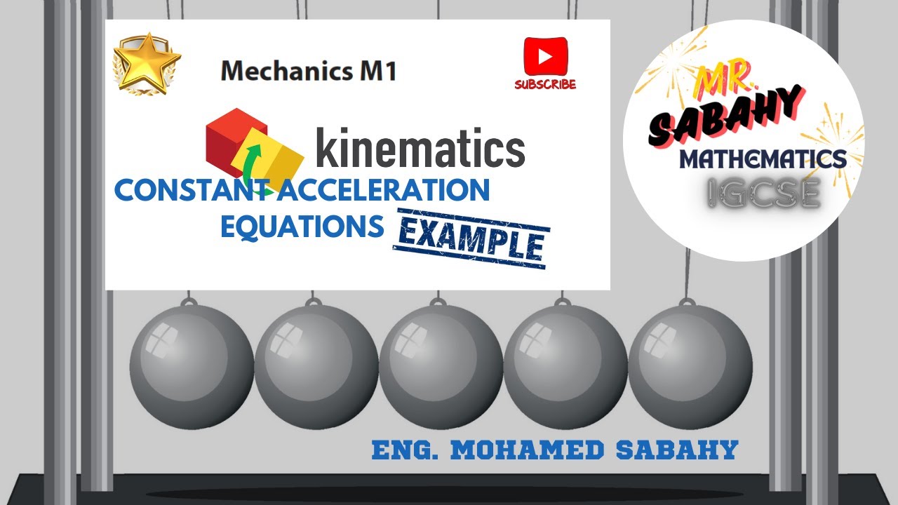 CONSTANT ACCELERATION EQUATIONS EXAMPLE - HORIZONTAL MOTION (M1 JUNE 2005 Q1) - YouTube