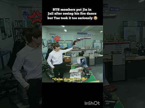 BTS members put Jin in Jail after watching his fire dance moves 😂  #shorts #jin #dancing #fire #bts