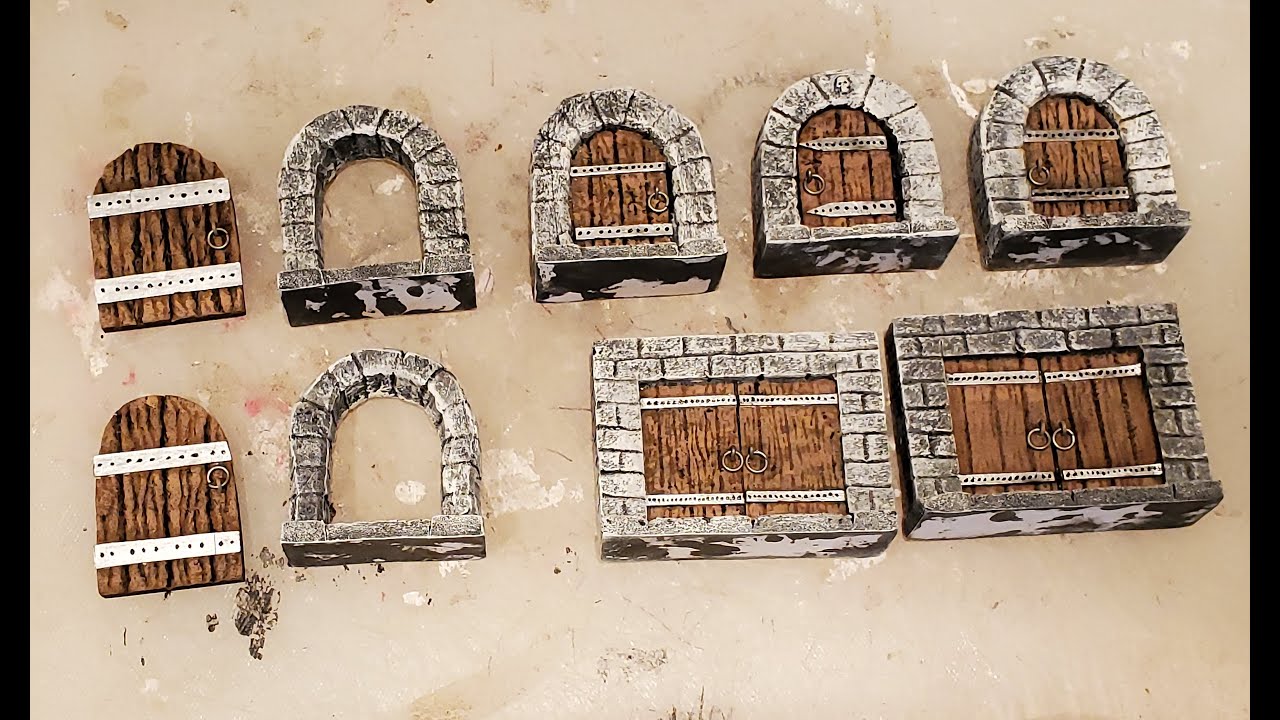 #023 Doors, Part 3, Painting Time - D&d, Pathfinder Terrain - YouTube
