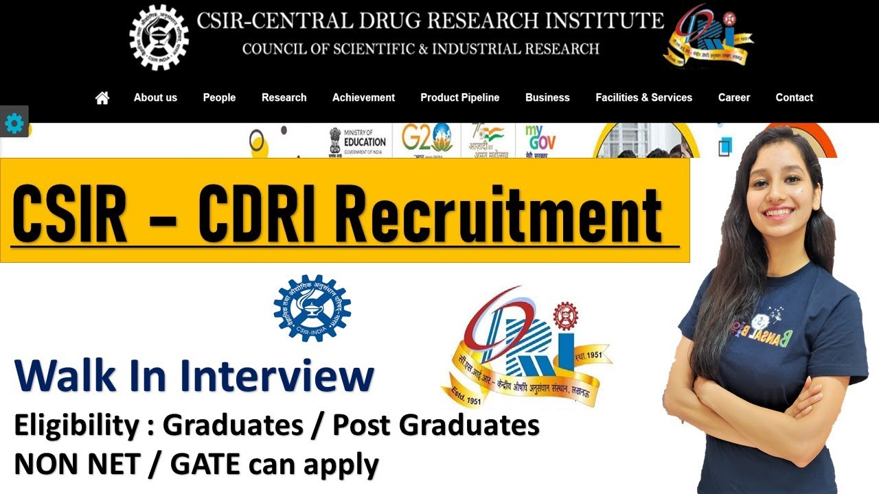 CSIR Central Drug Research Institute Recruitment for various Post for ...