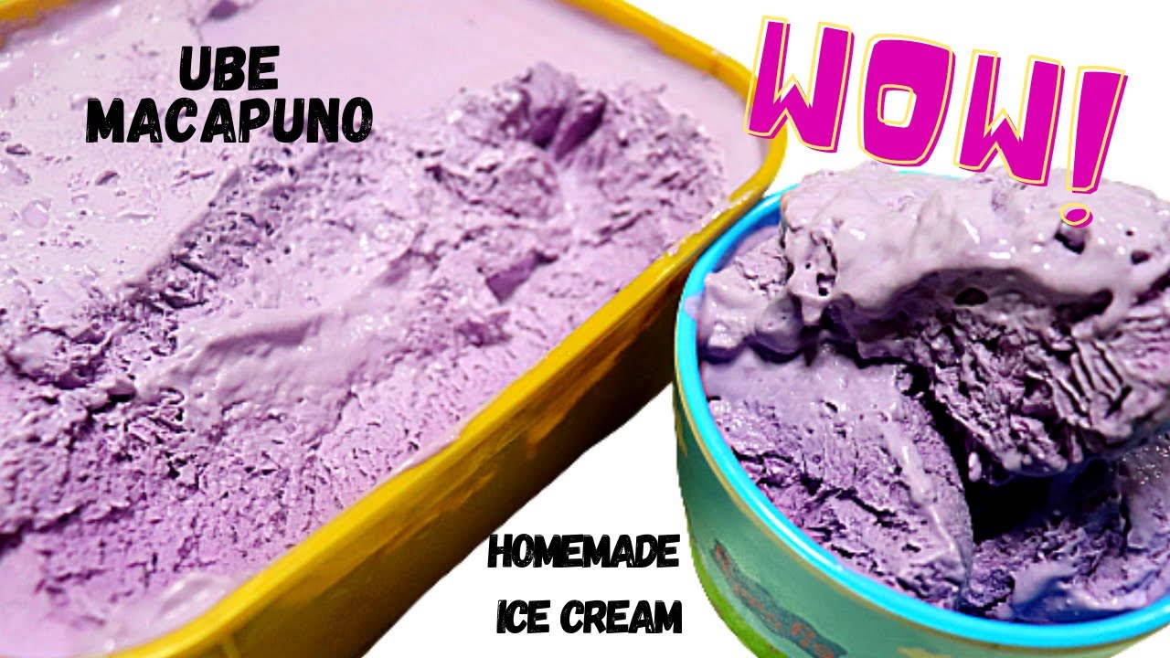 2 Ingredients Ice Cream | Homemade Ube Macapuno Ice Cream | - YouTube