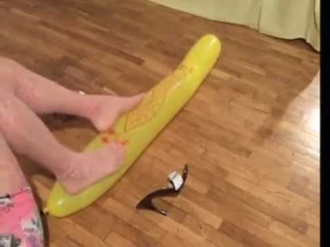 Pink pantyhose  balloon popping