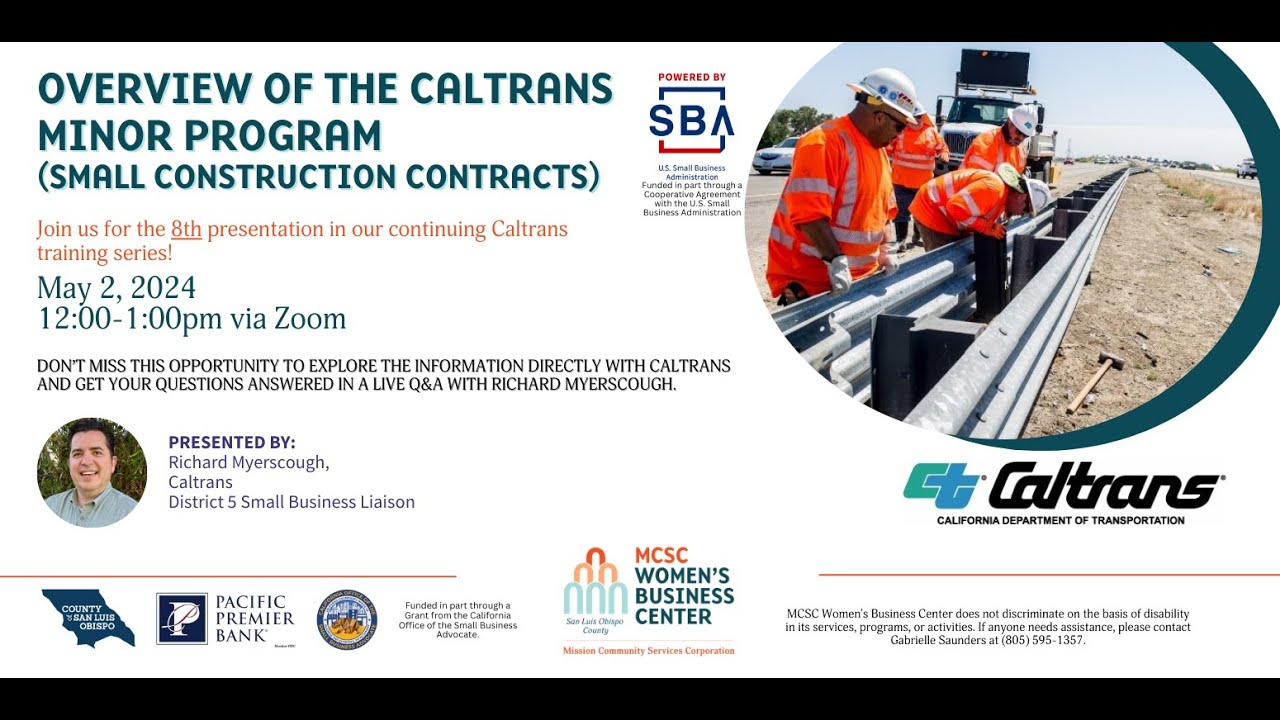 Overview of Caltrans Minor Program Small Construction Contracts 05 02 ...