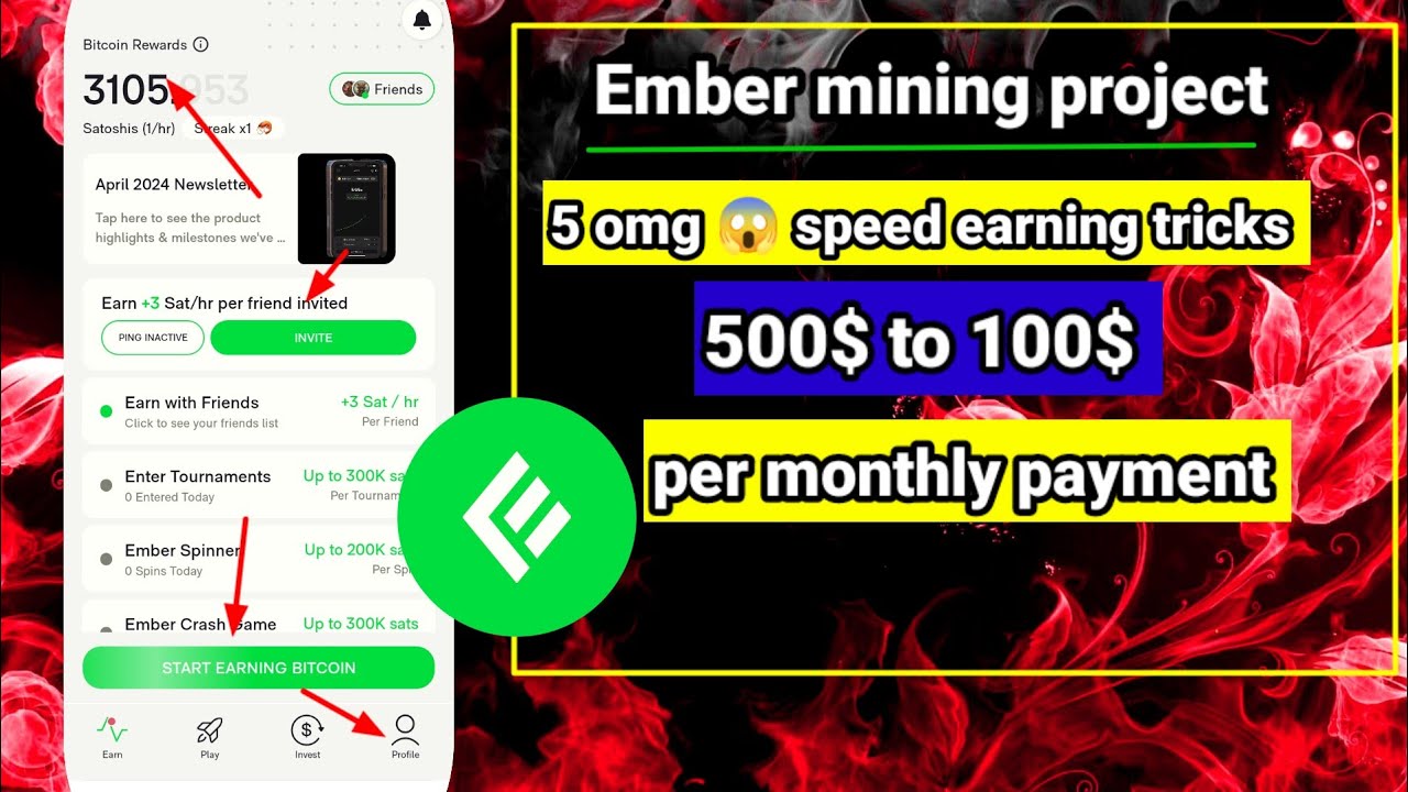 Ember mining application update || Ember mining withdrawal update | speed 😱😱 5 earning tips . 🔥 ...