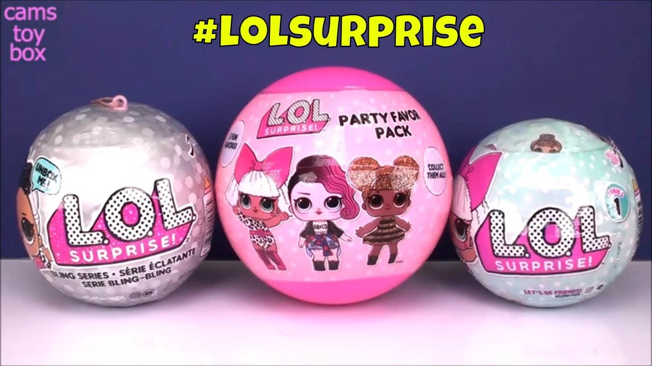Unboxing LOL Surprise Dolls Series 1 BLING Party Favor PACK TOYS Review ...