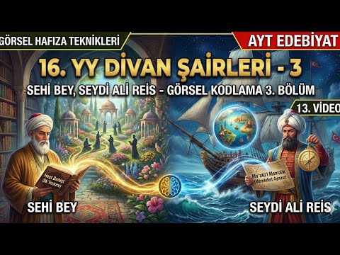 13.video: 16. YY Divan Şairleri 3: Sehi Bey, Seydi Ali Reis (Görsel Kodlama) #aytedebiyat 