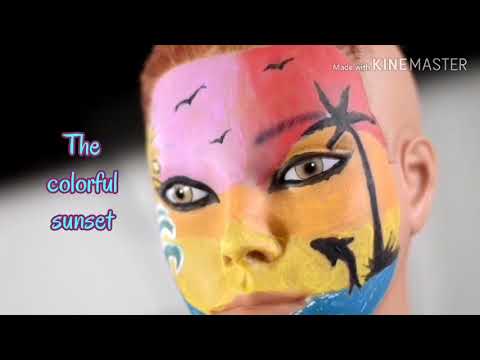 Face painting The colorful sunset - YouTube