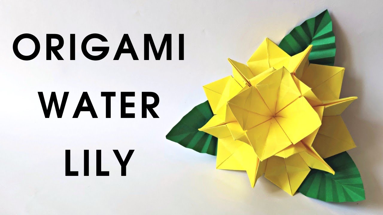 Origami WATER LILY with 7 flowers | How to make a paper lily - YouTube