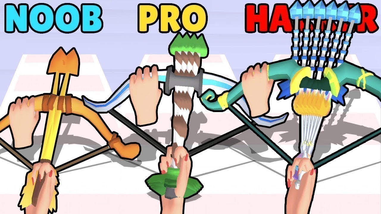 Bow Smash Gameplay Level Up Arrow NOOB vs PRO vs HACKER - YouTube