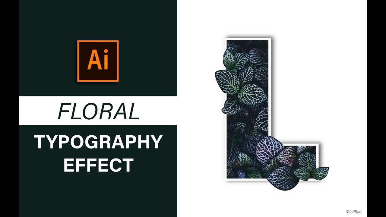 How to create a beautiful floral typography text effect | illustrator ...
