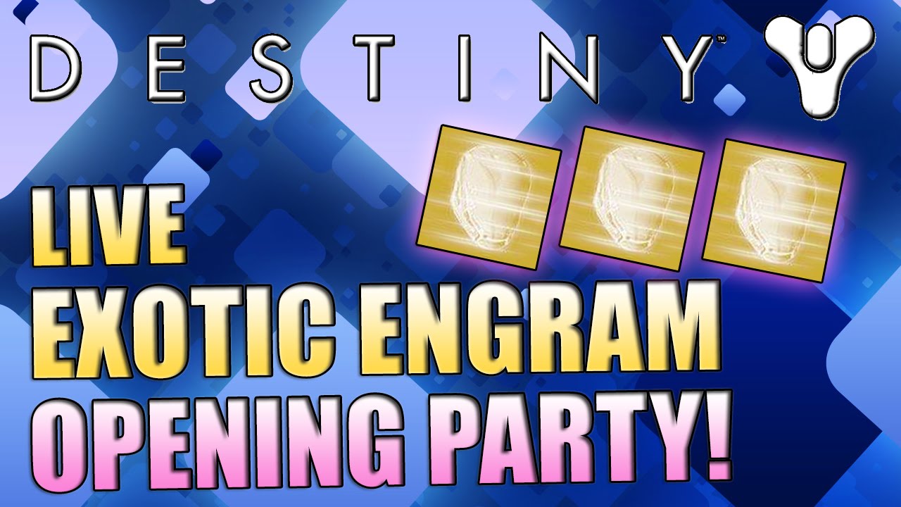 Destiny Live "Exotic Engram" Opening | Decrypting 12 Exotic Helmet ...