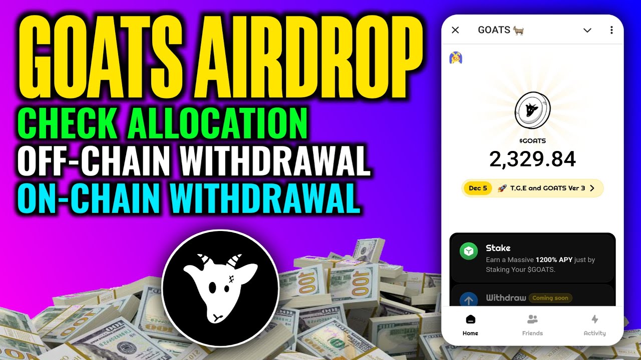 GOATS Airdrop Allocation | GOATS Airdrop Offchain Withdrawal | GOATS ...
